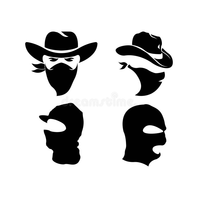 Criminal Mask and Bandit Icon, Logo Vector Design Stock Vector ...