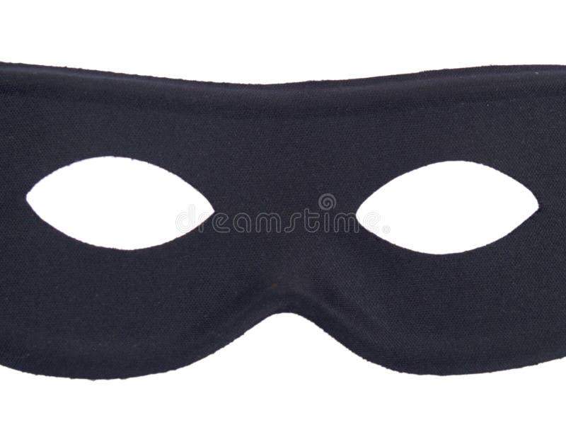 Criminal Mask and Cap. Footage. Close-up of Gangster Plastic White Mask ...