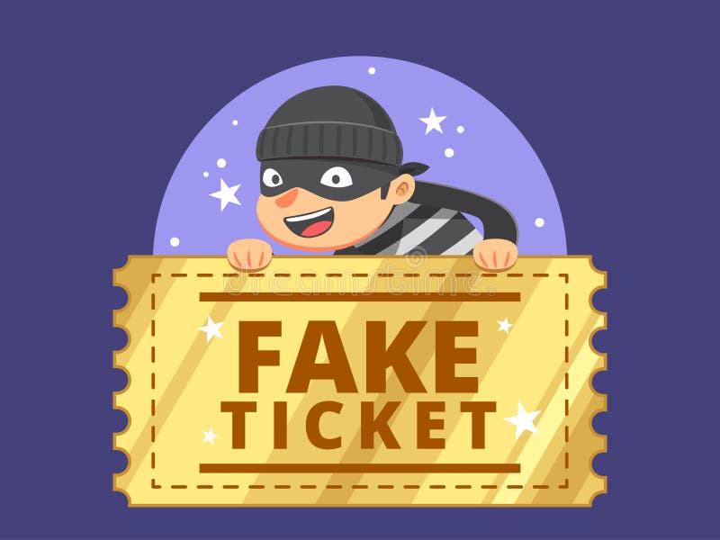 A Criminal is Showing a Fake Ticket. Isolated Vector Illustration Stock ...