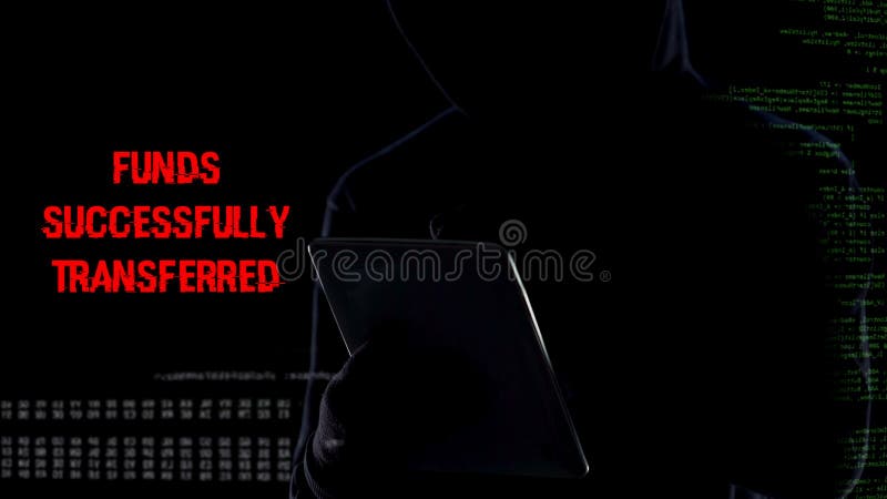 Criminal Shutting Down Bank Security System on Tablet, Illegal Funds ...