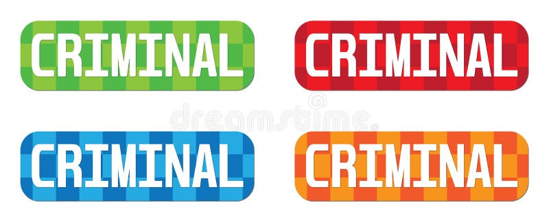 CRIMINAL Text, on Rectangle, Zig Zag Pattern Stamp Sign. Stock ...