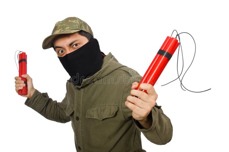 The Criminal Wearing Mask Isolated on White Stock Image - Image of ...