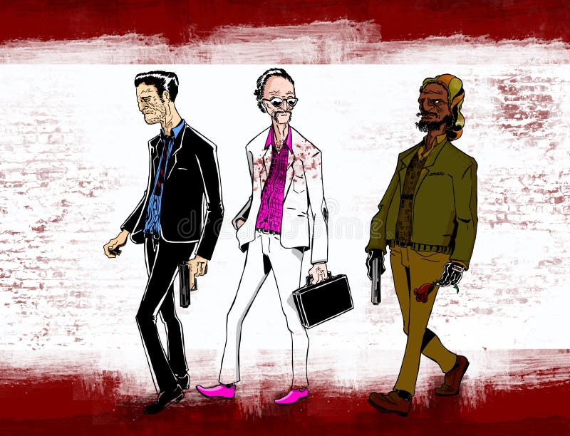 Criminales Y Proscritos Fijados De Personajes De Dibujos Animados Con ...