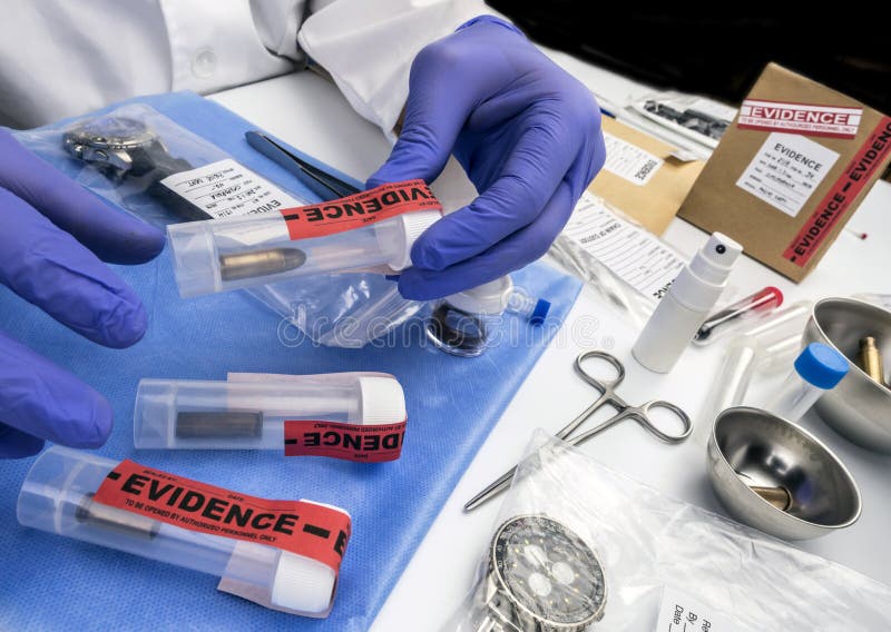 Criminalistic Laboratory, Bullet Shell Analysis Stock Image - Image of ...