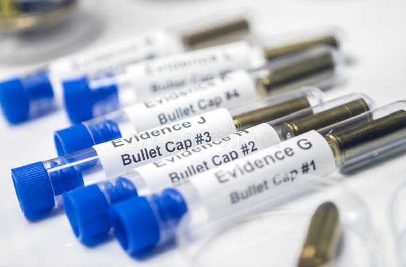 Criminalistic Laboratory, Bullet Shell Analysis Stock Photo - Image of ...