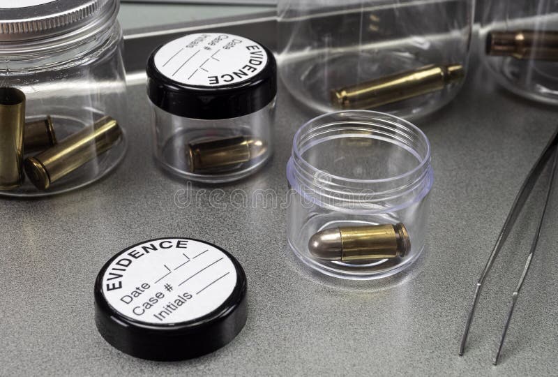 Criminalistic Laboratory, Bullet Shell Analysis Stock Image - Image of ...