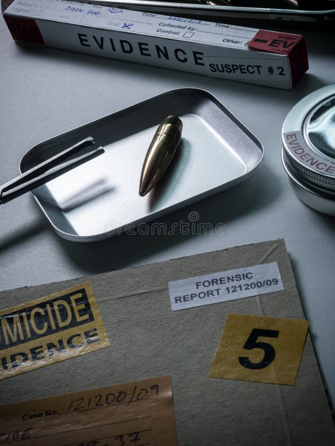 Criminalistic Laboratory, Bullet Shell Analysis Stock Photo - Image of ...