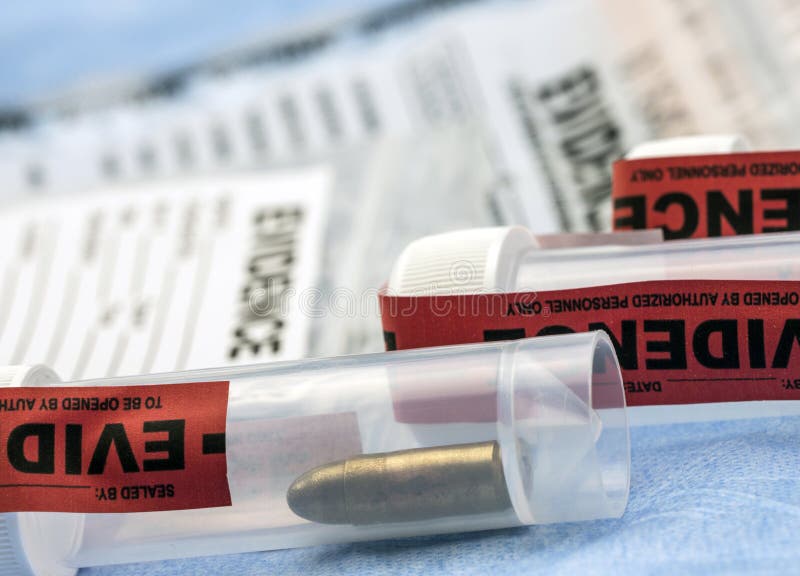 Criminalistic Laboratory, Bullet Shell Analysis Stock Photo - Image of ...