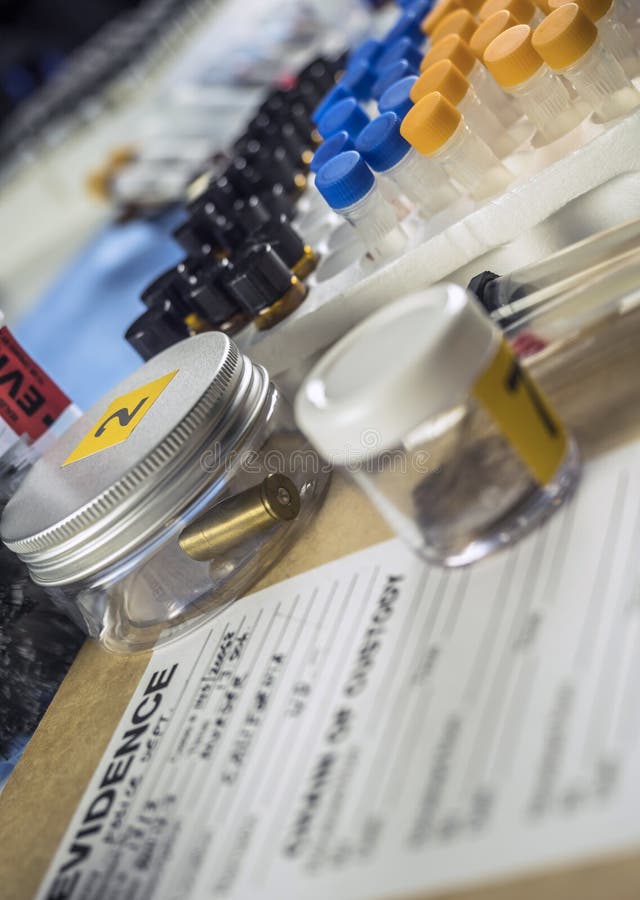 Criminalistic Laboratory, Bullet Shell Analysis Stock Image - Image of ...