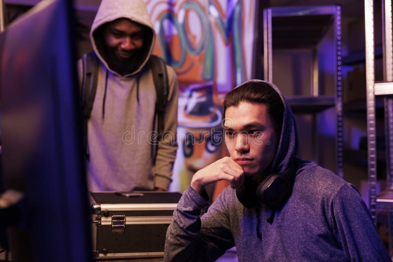 Criminals Hacking Database with Malware Stock Image - Image of database ...