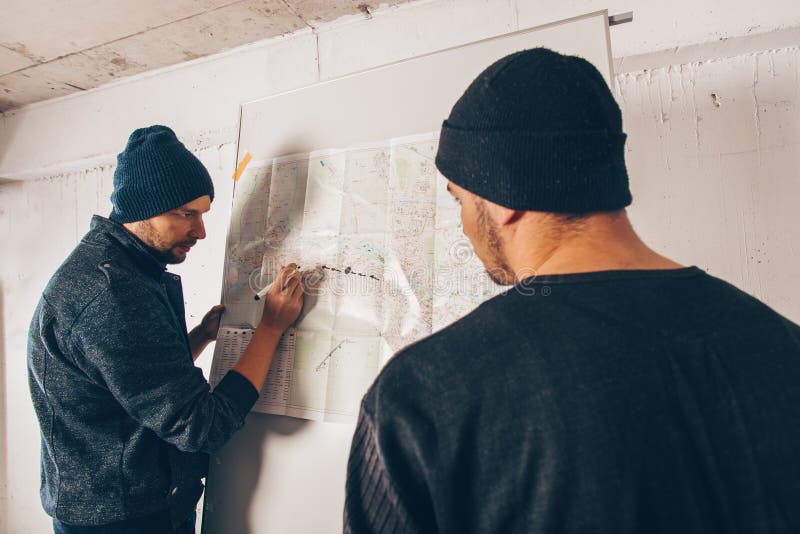Assaulters Making a Robbery Plan Stock Image - Image of adult, crime ...