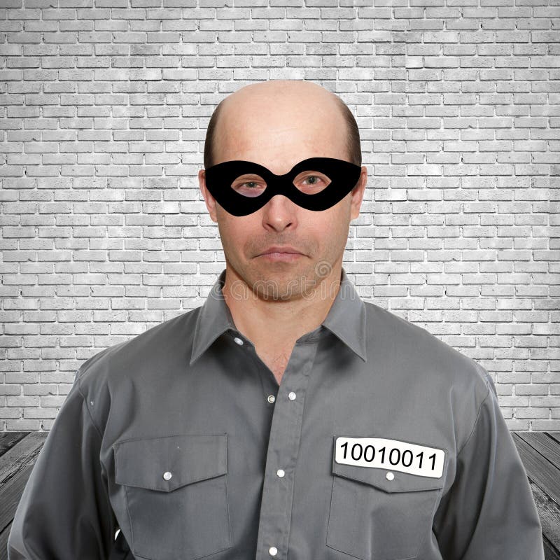 Criminel En Cellule De Prison Photo stock - Image du masque, bandit ...