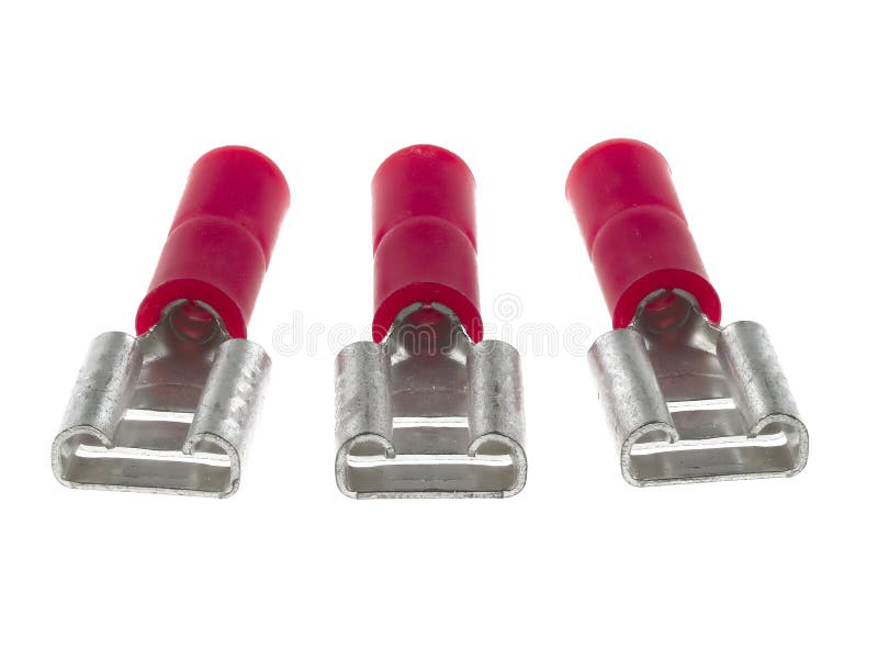 Crimp Receptacle Terminals, Insulated, Red Stock Image - Image of ...