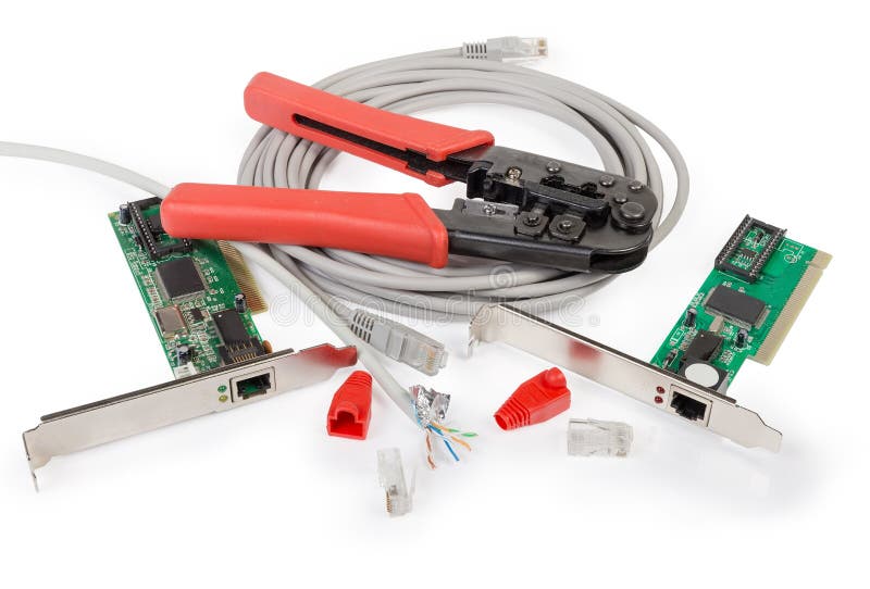 Network Interface Controller Card for PC on a White Background Stock ...