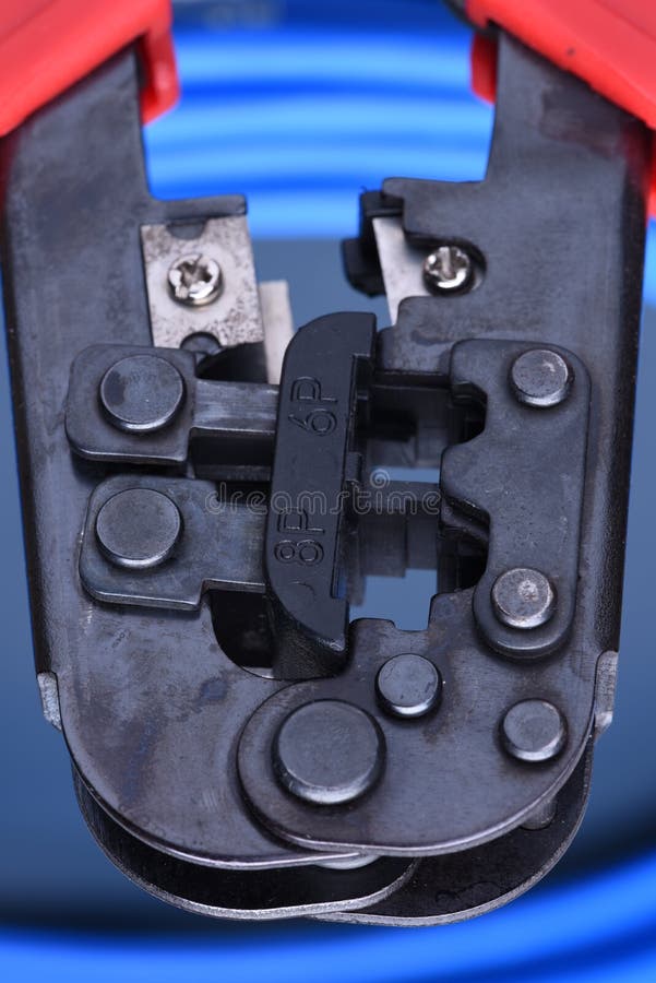Crimping Tool with Cable for Computer Network Stock Photo - Image of ...
