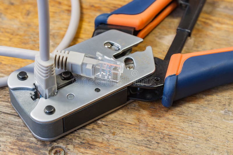 Crimping Tool for Mounting of the Connectors RJ45 on the Desktop in a ...