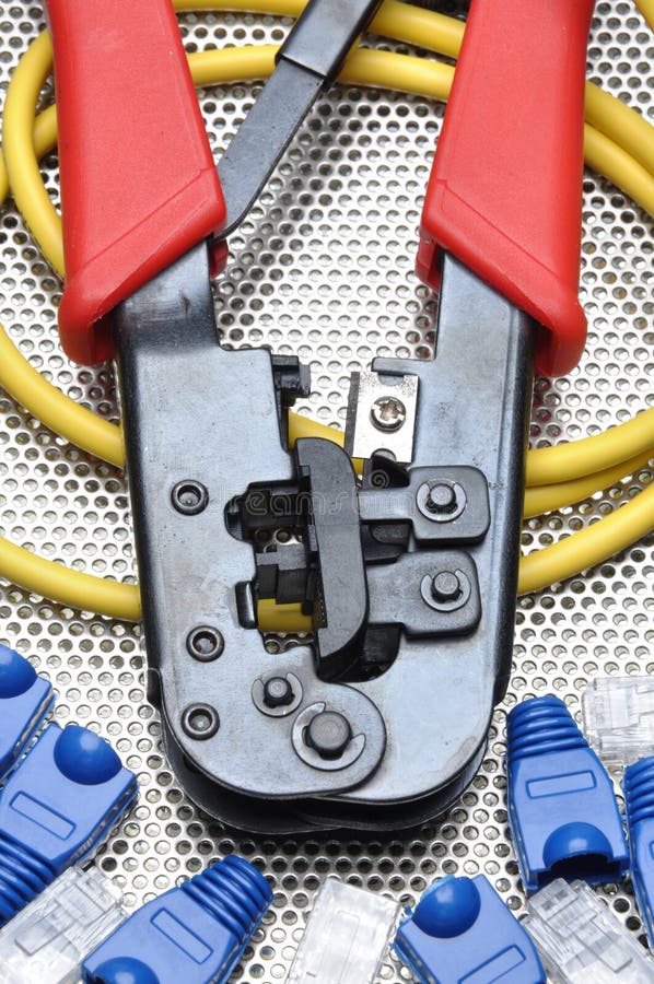 Crimping Tool with Cable for Computer Network Stock Image - Image of ...