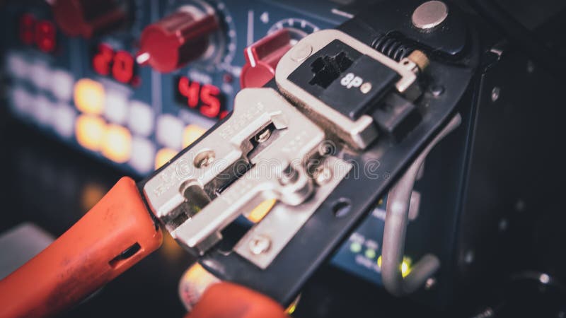 Crimping Tool with RJ45 Jack Stock Photo - Image of rj45, cable: 158511266