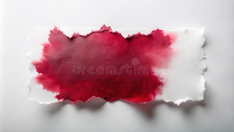 Crimson Abstract Watercolor Paint on Torn Paper Texture. Generative AI ...