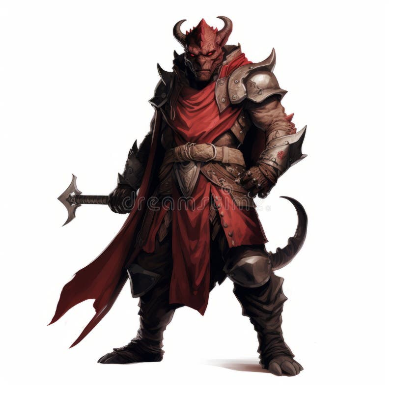 Crimson and Bronze Devil: a Hyper-detailed Demon Fighter in Dnd Style ...