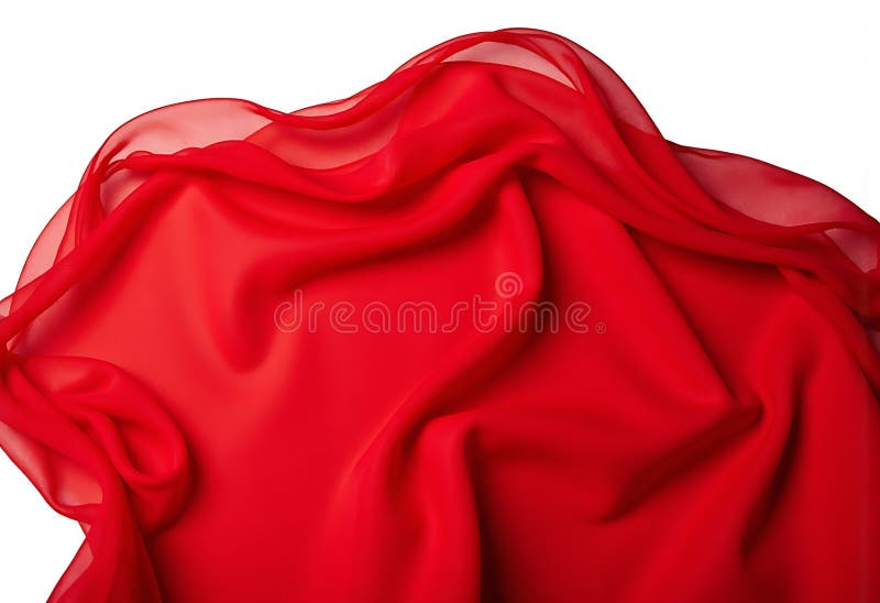 Crimson Chiffon Drape: a Study in Textured Elegance Stock Illustration ...