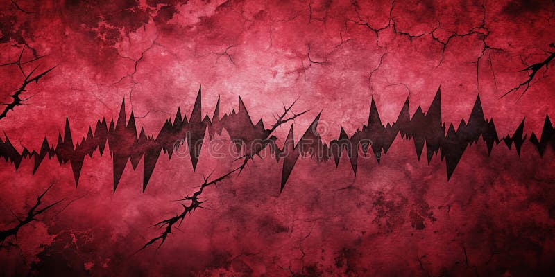 Crimson Cracked Surface with Jagged, Irregular Line Graph. Generative ...