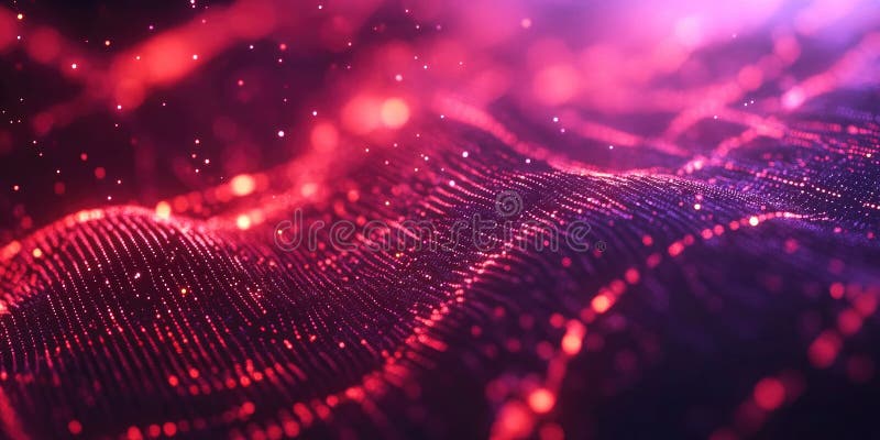 Crimson Data Wave: Abstract Red Particle Field with Glowing Highlights ...