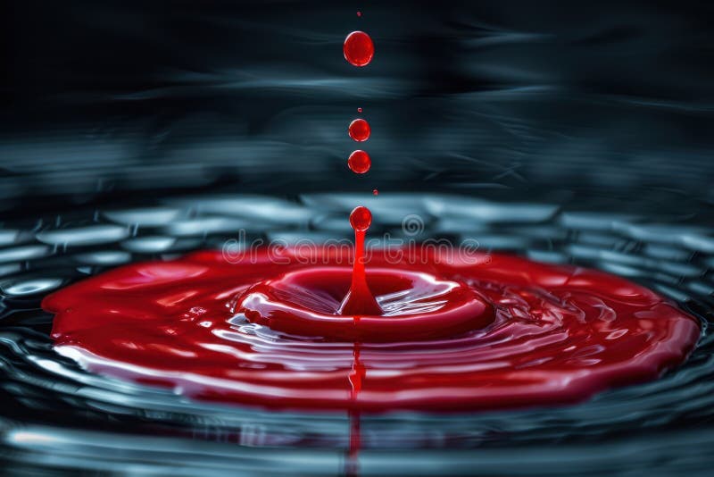 Crimson Droplets: an Abstract Close-up of Deep Red Blood Drops on a ...