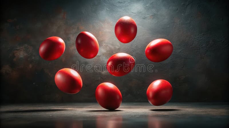 Crimson Eggs in Suspended Animation a Dark and Dramatic Still Life ...