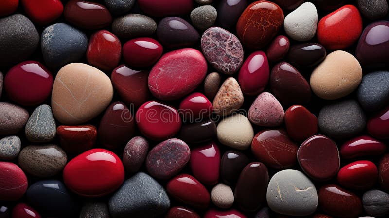 Crimson Elegance: Intricate Details of Red Pebble Texture Stock ...