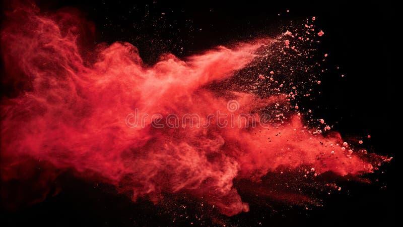 Crimson Explosion Red Powder Cloud Burst, Color Burst, Powder ...