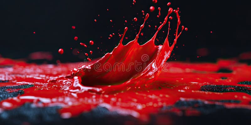 Crimson Explosion: a Vibrant Splash of Red Paint Explodes Against a ...