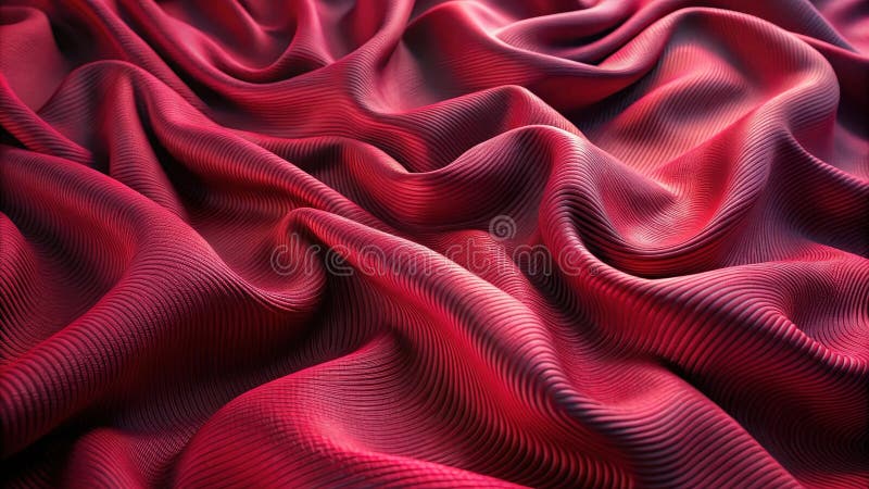 Crimson Fabric Draped in Elegant Waves a Textured Background Image of ...
