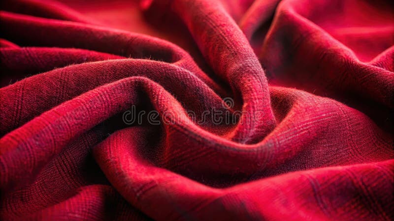 Crimson Fabric Draped in Soft, Elegant Waves, Showing Texture and Deep ...