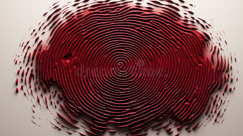 Crimson Fingerprint Contrast Stock Photo - Image of exclusive, secret ...