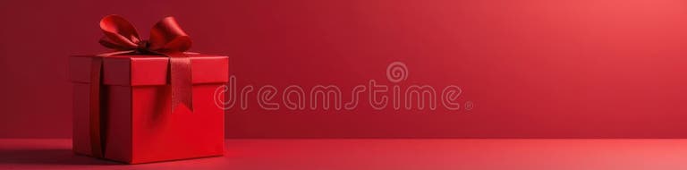 Crimson Gift Box Lid Ajar Revealing Empty Space Gift Box Open ...