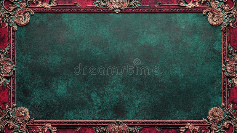Crimson and Jade Ornate Border Detailed Texture Background for Graphic ...