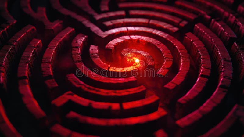 The Crimson Labyrinth, a Journey To the Center Stock Image - Image of ...