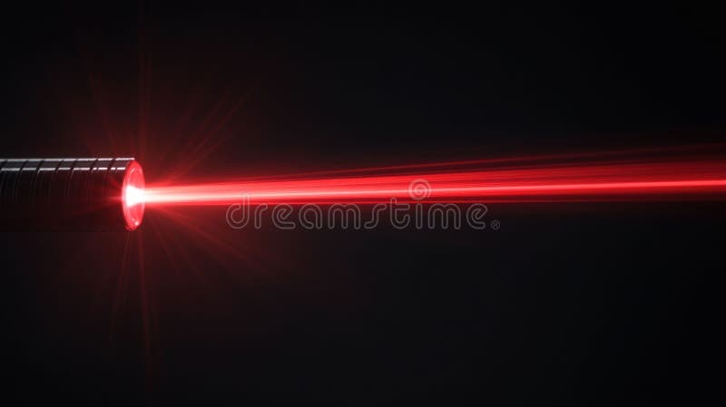 Crimson Laser Beam on Black Background. Generative Ai Stock Illustration - Illustration of ...