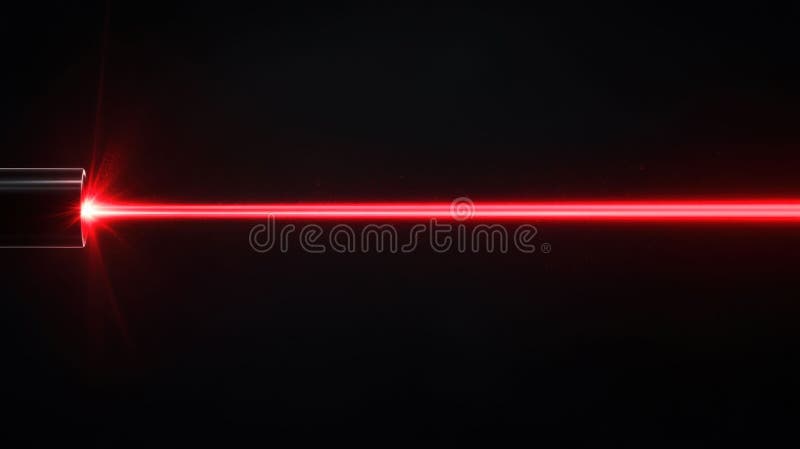 Crimson Laser Beam on Black Background. Generative Ai Stock ...