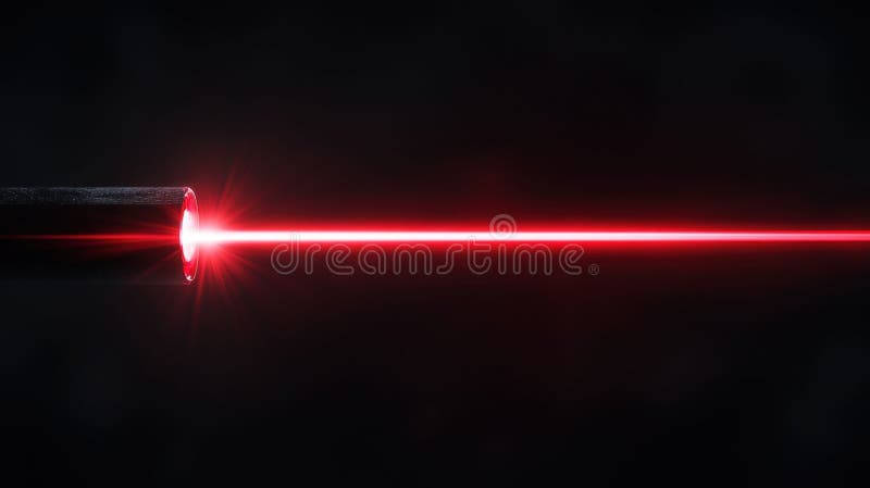 Crimson Laser Beam on Black Background. Generative Ai Stock ...