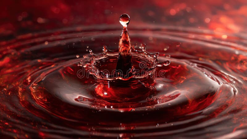 Crimson Liquid Impact stock illustration. Illustration of fluid - 374128389