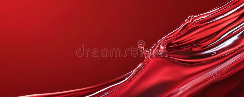 Crimson Liquid Wave Abstract Digital Art, Red Fluid, Splash, 3D Render ...