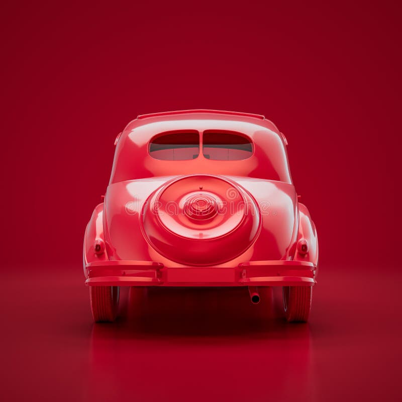 Crimson Red Car, BMW 326 1941. Back View, 3D Rendering Editorial Stock ...