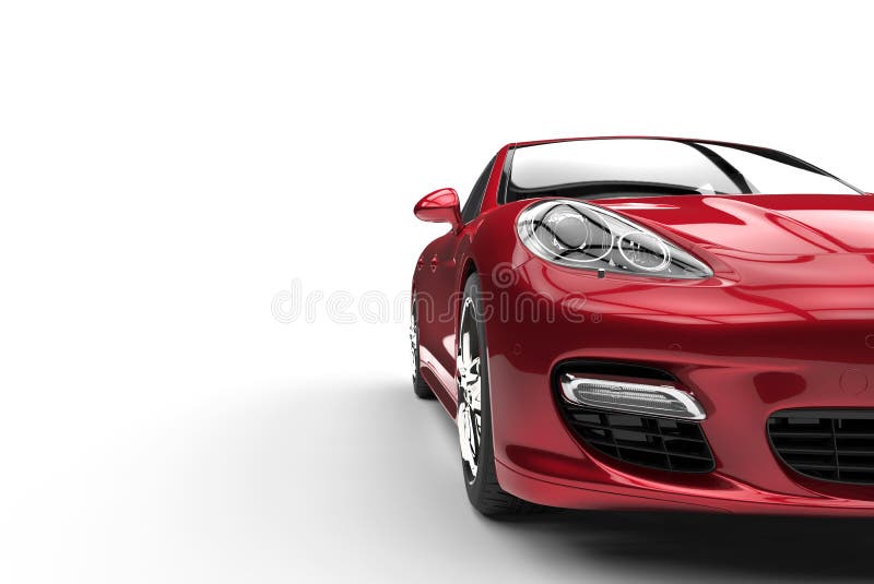 Crimson Red Car Front View stock illustration. Illustration of digital ...