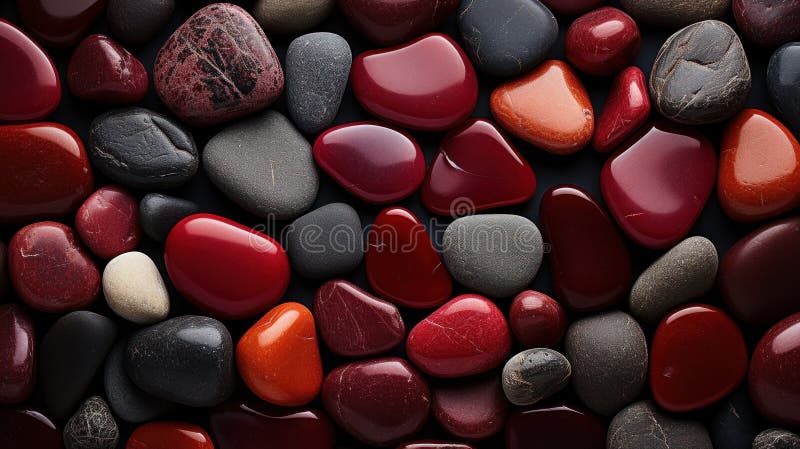 Crimson Rhapsody: Intricate Details of Red Pebble Texture Stock ...