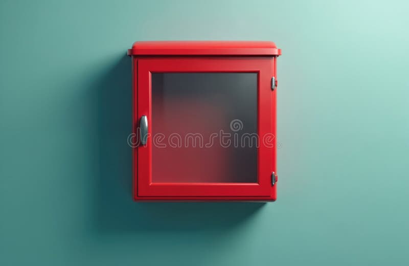 Crimson Safety Container with Breakable Glass for Emergency Situations ...