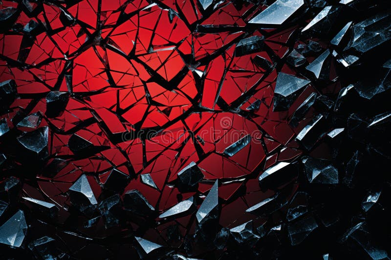 Crimson Stains Splattered on Shattered Glass Create a Haunting Visual ...