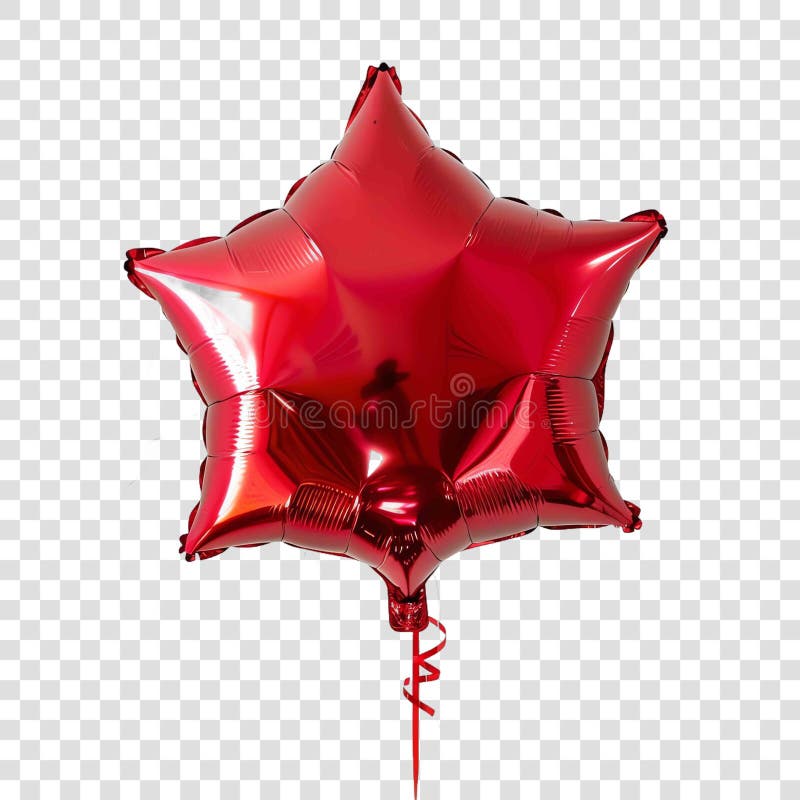 Crimson Star Shaped Foil Balloon Stock Illustration - Illustration of ...