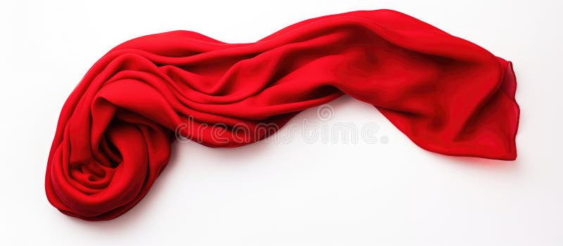 A Red Scarf Rests on a White Surface, Adding a Pop of Color Stock ...